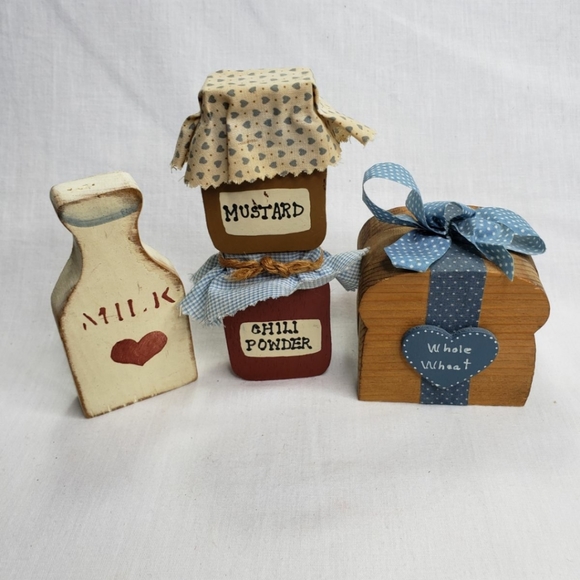 Vintage | Accents | Vintage Wooden Bread Milk Chili Mustard 34 Inches ...